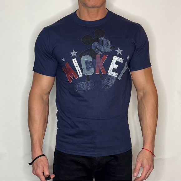 Disney | Shirts | Disney Mens Navy Blue Mickey Mouse Tshirt | Poshmark